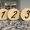 Rustic Wedding Burned Log Table Numbers Number Wood Centerpiece Bark ...