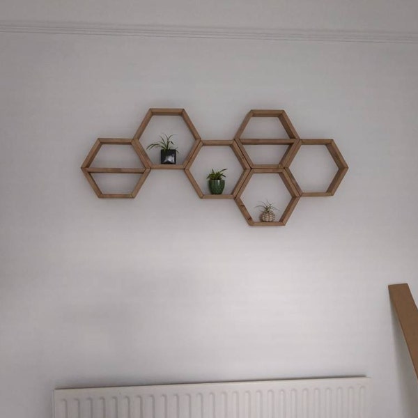 Set of 6 Hexagon Shelves Hexagon Shelf Geometric Shelf Plant Shelf ...