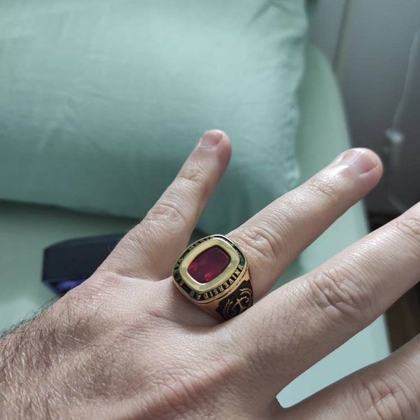 Silver Custom College Class Ring, High School Class Ring, 925K Silver ...