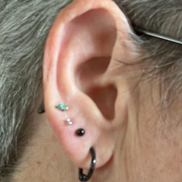 Teardrop Threadless Titanium Stud – Hypoallergenic Flat Back Earring ...