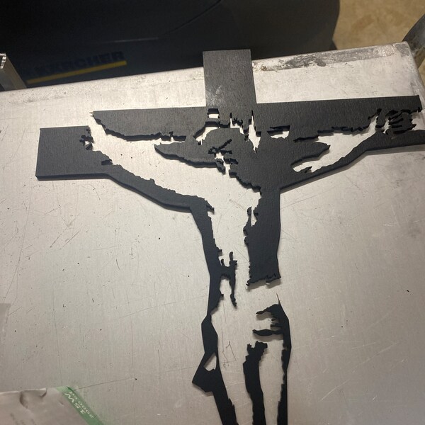 Laser Cut Jesus and Cross, Wall Art. Decoration Wall. Crucifix Laser ...