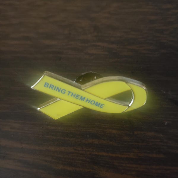 Bring Them Home Yellow Ribbon Israel Pin Bring Them Home Now Hostages Support Israel Yellow ...
