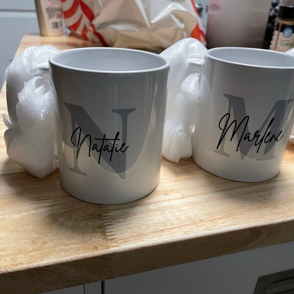 Personalized Coffee Mug, Monogram Coffee Mug, Coffee Mug With Letter ...