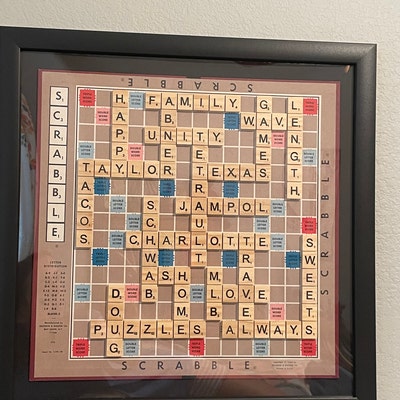 Custom Framed Scrabble Boards Personalized Gift Vintage Scrabble Board ...