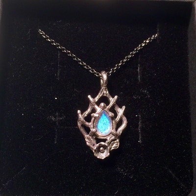 Crying Moon Necklace, Sad Mr Moon Sterling Silver Pendant. Celestial ...