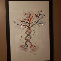 Genetic Science Art DNA Tree of Life Watercolor Print Genetics ...