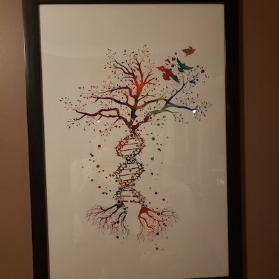 Genetic Science Art DNA Tree of Life Watercolor Print Genetics ...