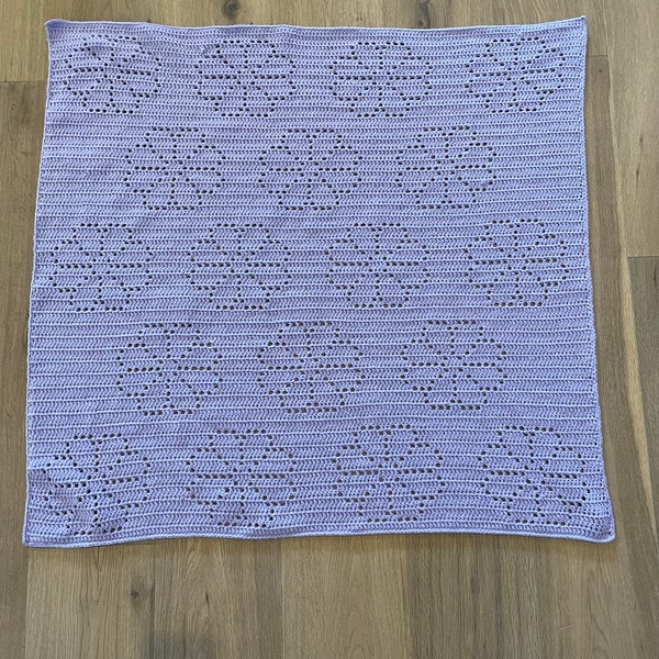 Floral Crochet Blanket Pattern | Filet Crochet Flower Pattern | Filet ...
