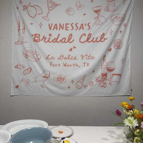 Custom Location Bachelorette Tapestry, Bachelorette Party Decor ...