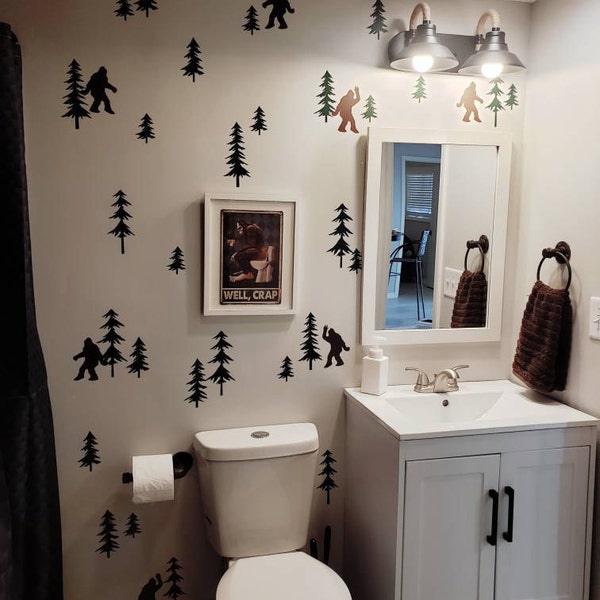 Friendly Sasquatch in the Forest Wall Decal Set - Bigfoot Decals ...