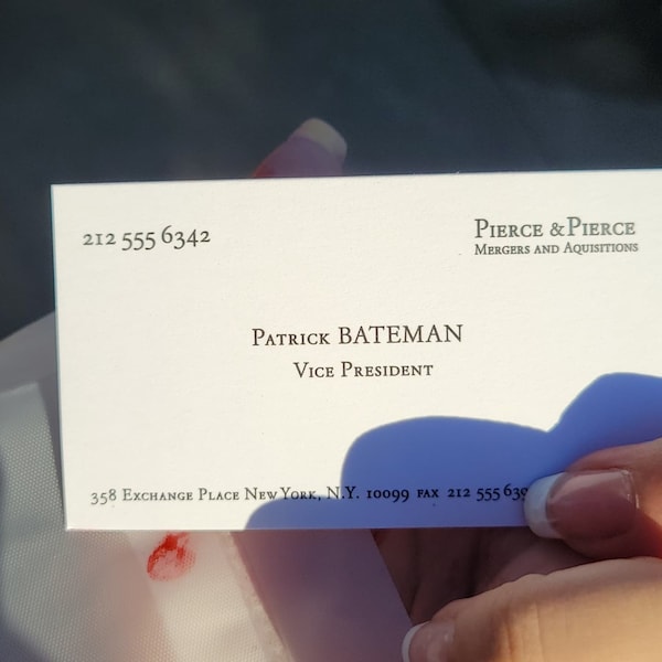American Psycho - Patrick Bateman Business Card Replicas / Movie Prop ...