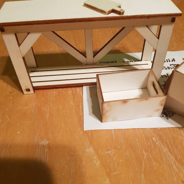 Rustic Farmhouse Side Table Console Kit – 1:12 Scale Miniature KIT ...