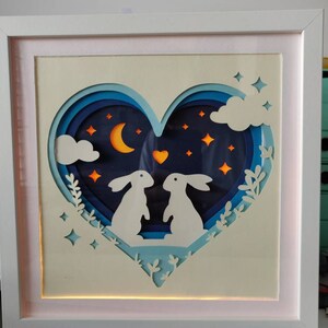 3D Bunnies Shadow Box, Love Shadow Box, Floral 3D Files, Easter SVG ...