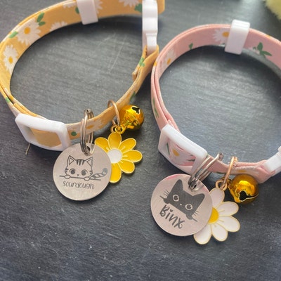 Tiny 20mm Cat Kitten ID Tags Laser Engraved, Stainless Steel Available ...