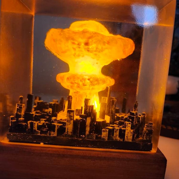 Nuclear Explosion Bomb Diorama, Model LIGHT Night Lamp Nuke Fallout ...