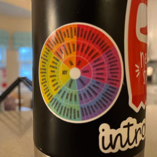 Feelings Wheel Sticker, Emotions Wheel Therapist Sticker, Counselor ...
