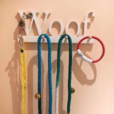 Dog Lead Hanger WOOF, Handmade, Shabby Chic, Gorgeous - Etsy
