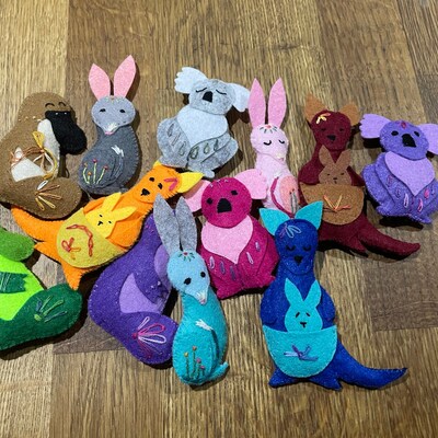 Australian Felt Animals Plush Sewing Pattern Digital Download, Kangaroo ...