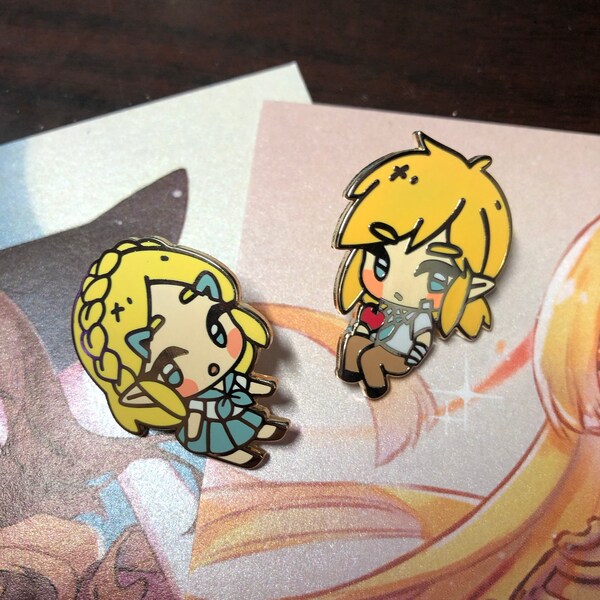 BOTW School Days Zelda & Link Hard Enamel Pins / Legend of Zelda ...