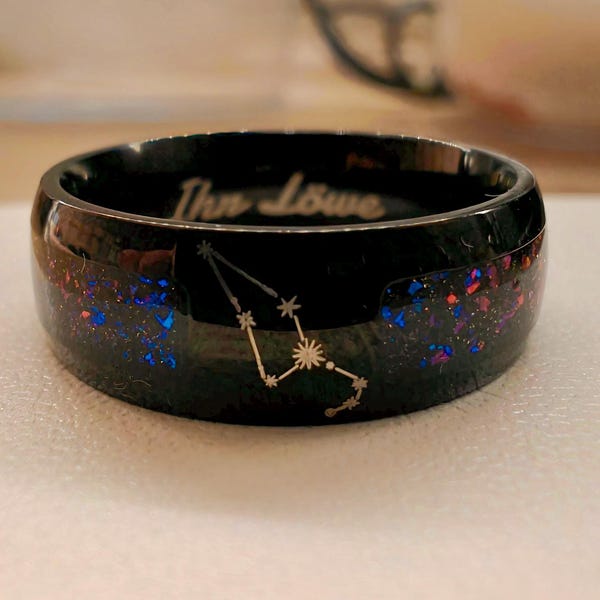 Galaxy Couple Ring Set, Constellation Rings, Orion Nebula Wedding Matching Promise Rings for ...