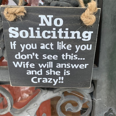 Fun No Soliciting Crazy Wife Front Door Sign Door Hanger - Etsy
