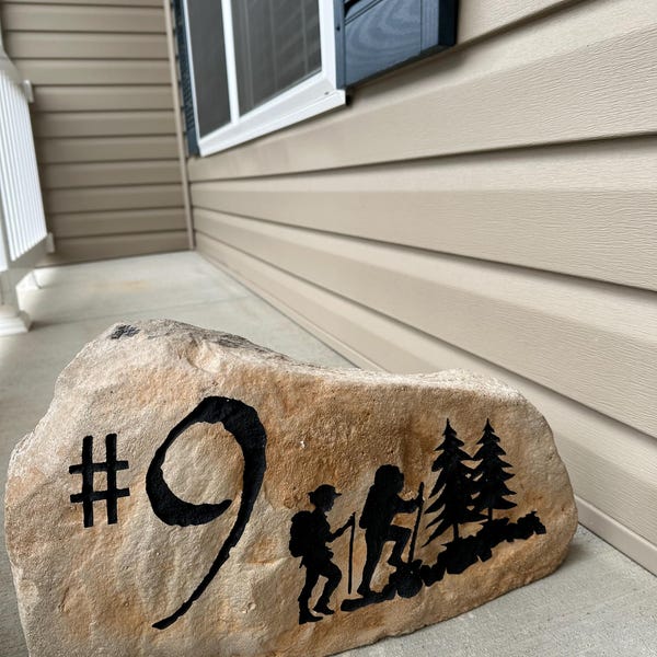 Large Custom Engraved Address Stone - Etsy