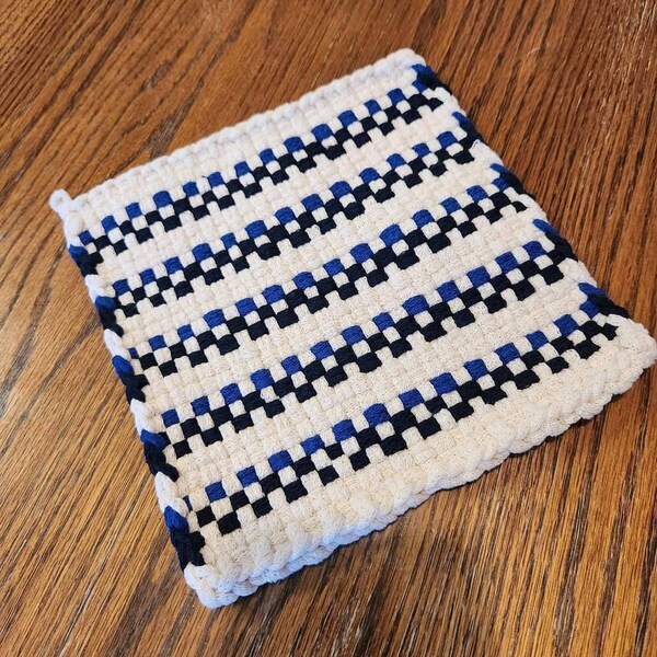 Handmade Large Loom Woven Potholder - Oven Mitt, Hot Pad, Kitchen Decor ...