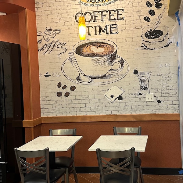 Elegant Customizable Cafe Poster, French Style Cafe Mural, Coffe Shop ...