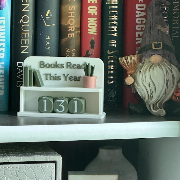 Book Counter, Books Read This Year, Book Lover Gift, Bookshelf Decor ...