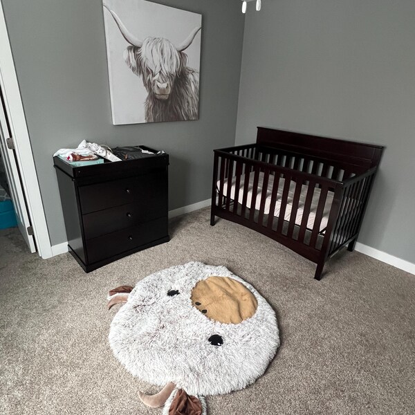 Highland Cow Wall Mount – Fluffy Animal Head Decor for Kids Room ...
