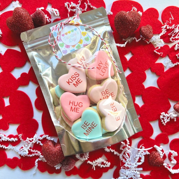 Instant Download Happy Valentine's Day Cookie Tag, Rainbow Candy Hearts ...