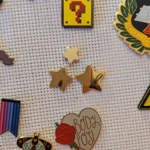 Trio of Gold Stars Enamel Pin Set // Achievement Pins, Collar Pins ...