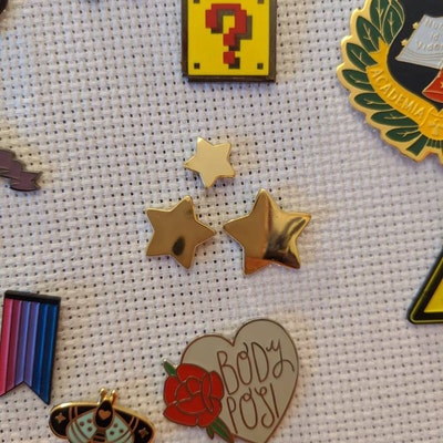 Trio of Gold Stars Enamel Pin Set // Achievement Pins, Collar Pins ...