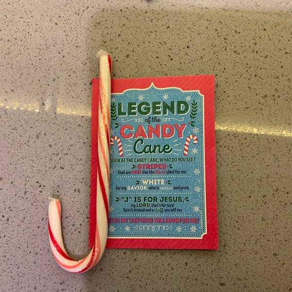 Printable Legend of the Candy Cane Tag Jesus Christmas Gift Tag Jesus ...
