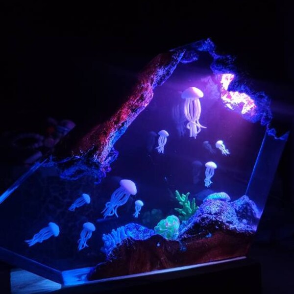 Turtles Resin Lamp, Sea Coral Night Lights, Unique Epoxy Lamp for ...