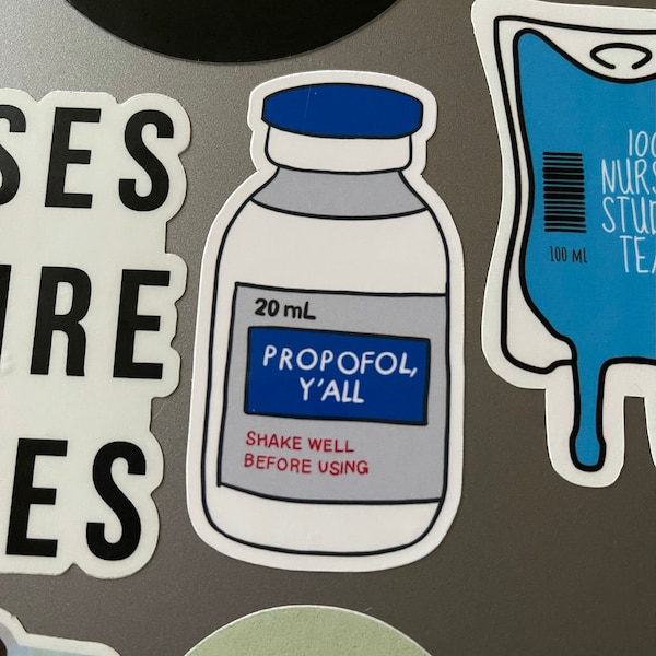 Propofol Y'all Vinyl Sticker - Medicine Stickers - Nursing School Gift ...