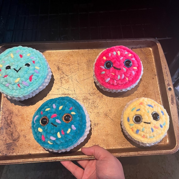 Mini Frosted Sugar Cookie Cookie Crochet Pattern, Plush Mini Cookie ...