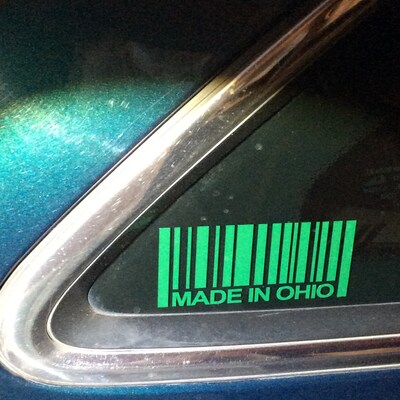 Made in Ohio Barcode Vinyl Decal Sticker - Etsy