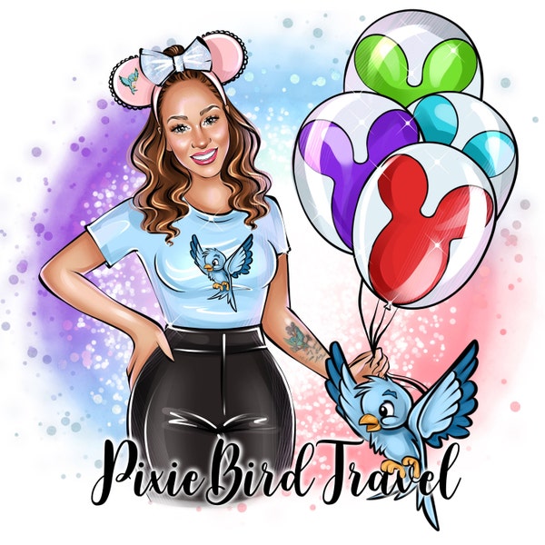 Travel Agent Logo,custom Cartoon Logo,digital Portrait Logo,hand Draw ...