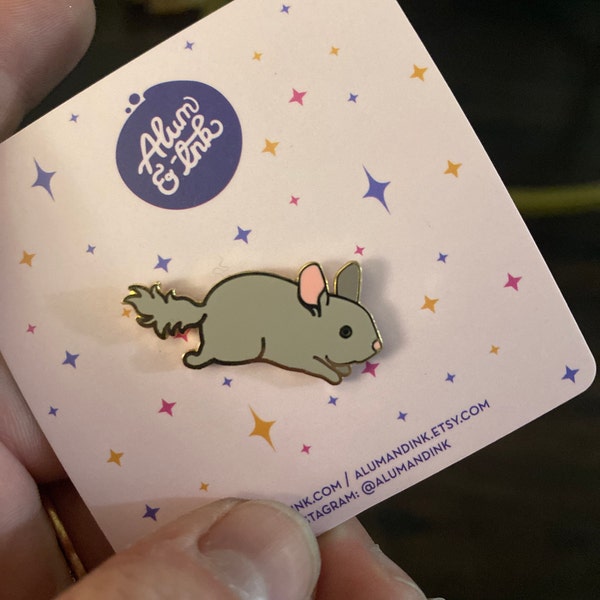 Running Chibi Chinchilla Enamel Pin - Etsy