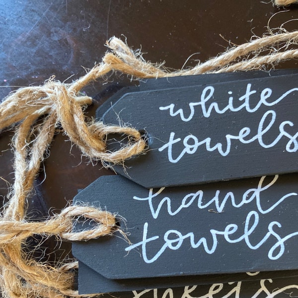 Organizational Tags, Wooden Tags, Pantry Labels, Linen Closet Labels ...