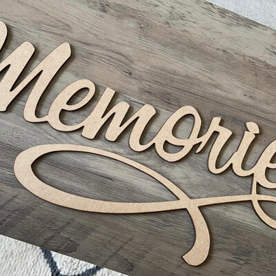 MEMORIES Wall Decor Word Cutout, Home Decor, Unfinished and Available ...