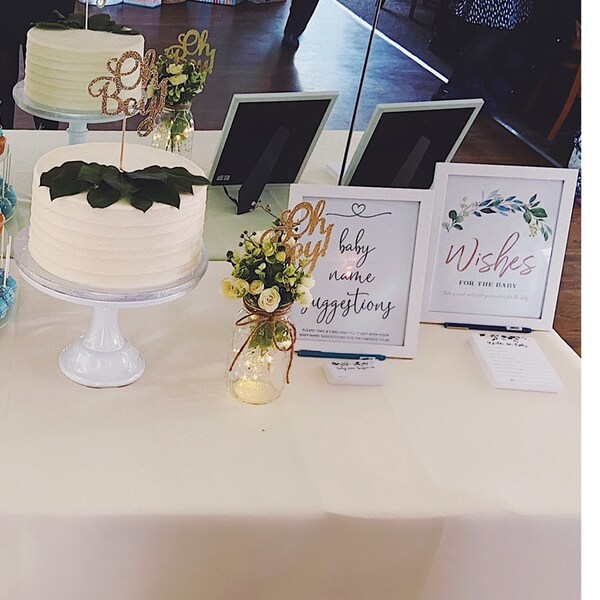 Wishes for Baby Sign and Note Cards, Printable Baby Shower Wishes for ...