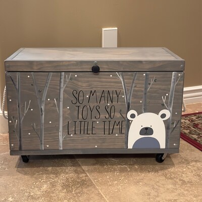 Toy Box Underwater Shark Toy Chest Kids Toy Chest Wood - Etsy