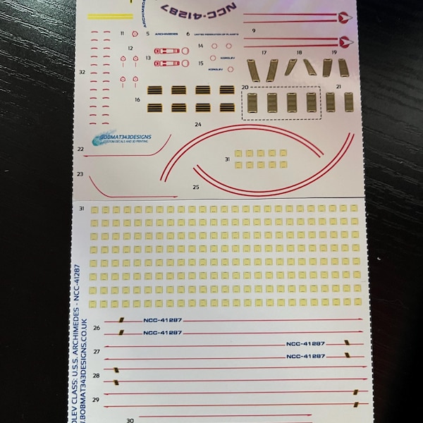 Waterslide Decals for Strange New Worlds 1:600 Scale Constitution Class ...
