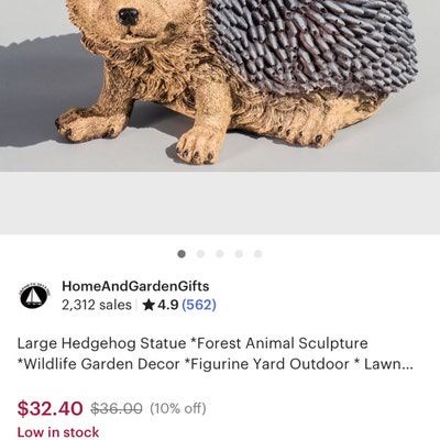 Large Hedgehog Statue forest Animal Sculpture wildlife Garden Decor ...
