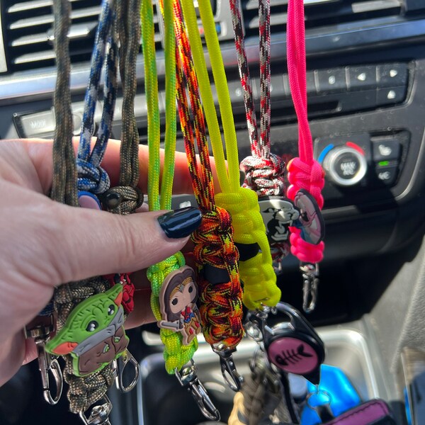 Paracord Charm Key Fobs Super Hero & Cartoon Characters Makes a Great ...