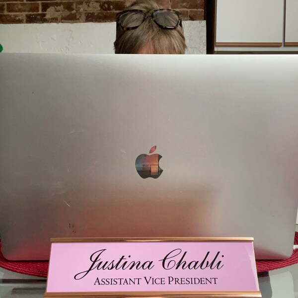 Personalized Desk Name Plate Nameplate Plaque Pink With Rose Gold ...