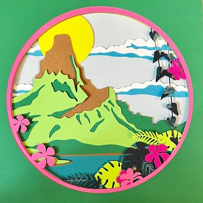 3d Layered Hawaii Svg, Ocean Svg, Aloha Svg, Mountain Svg, Shadow Box ...