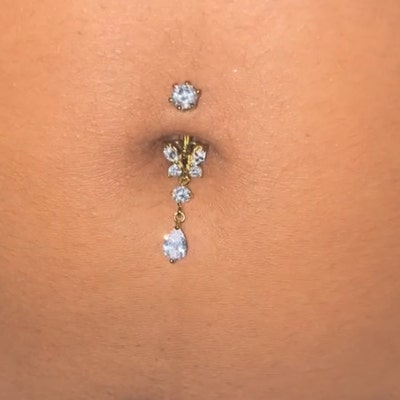 Titanium Vertical Labret Stud Lip Piercings With Gem Ball Crystal 18g ...